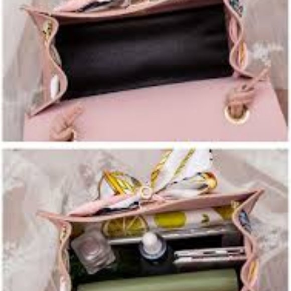 Star Posh | Bags | Satin Bow Pink Vegan Leather Mini Satchel Handbag ...